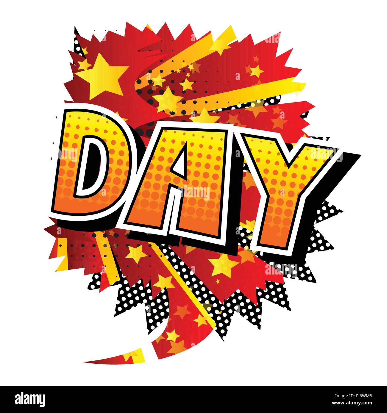 Day - Comic book style word on abstract background Stock Vector Image ...