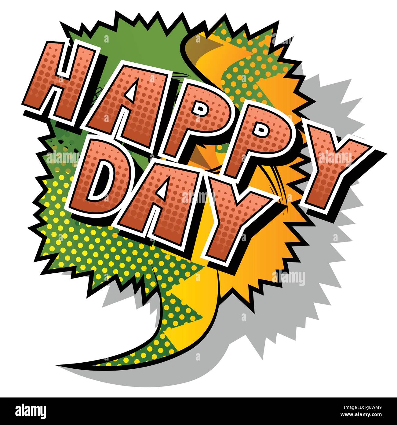 Happy Day - Comic book style word on abstract background Stock Vector ...