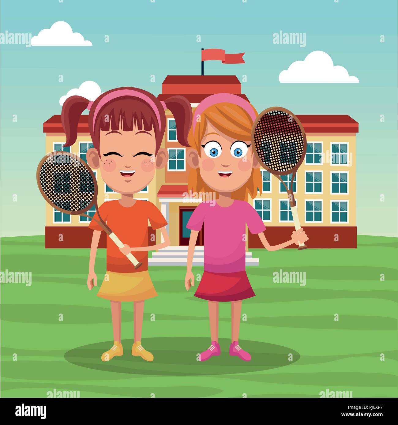 Tennis school team Stock Vector Image & Art - Alamy