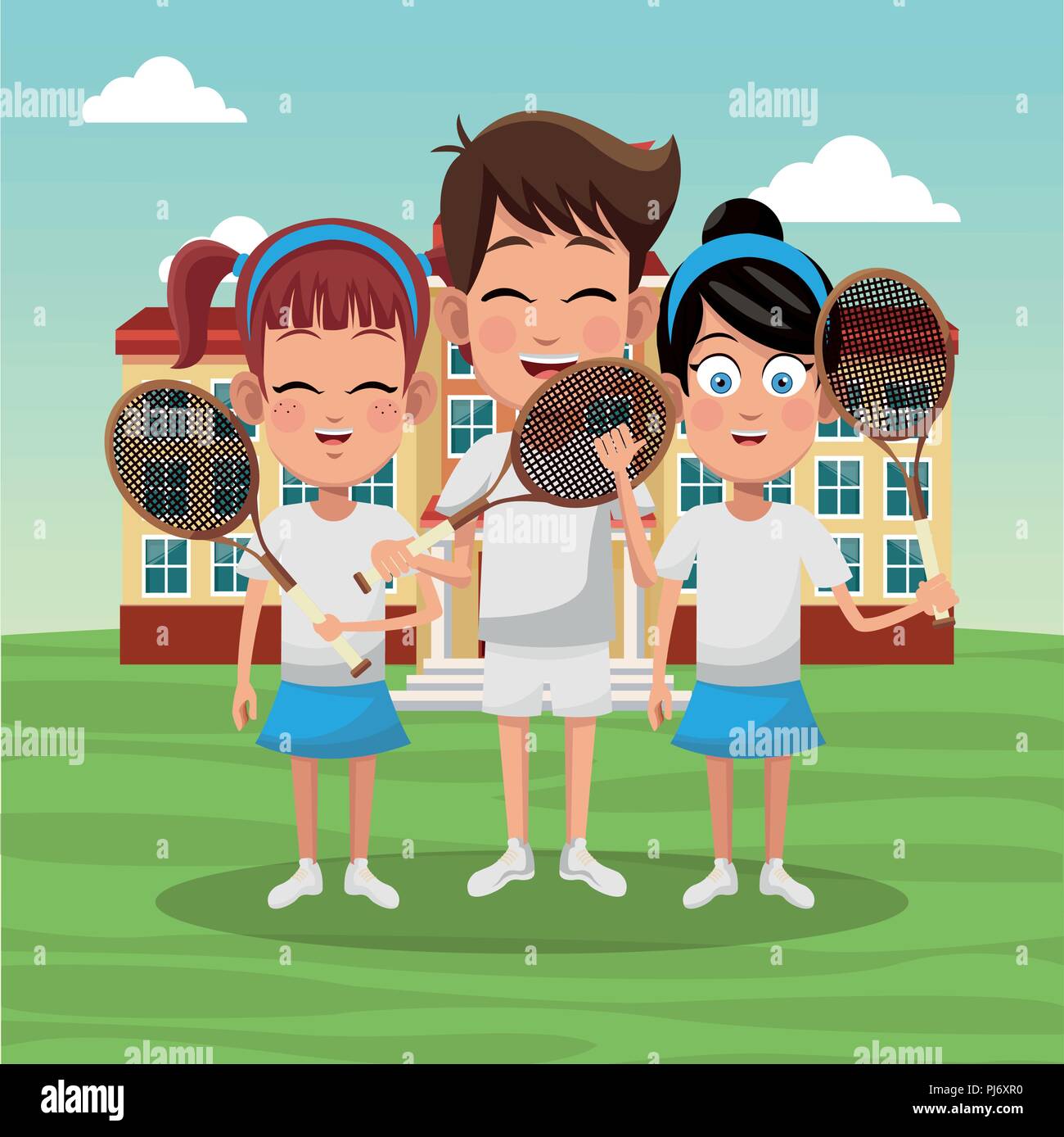 Tennis school team Stock Vector Image & Art - Alamy