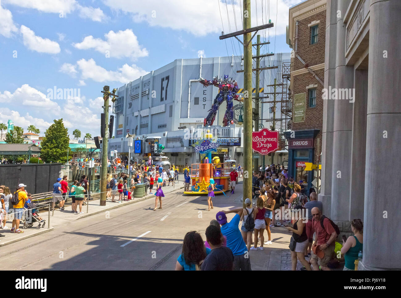 Orlando, USA - May 8, 2018: The large parade with performers at ...