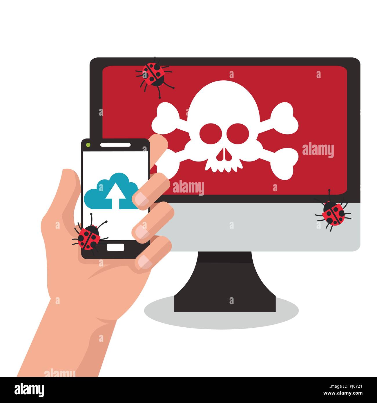 Computer infected virus Stock Vector Images - Alamy