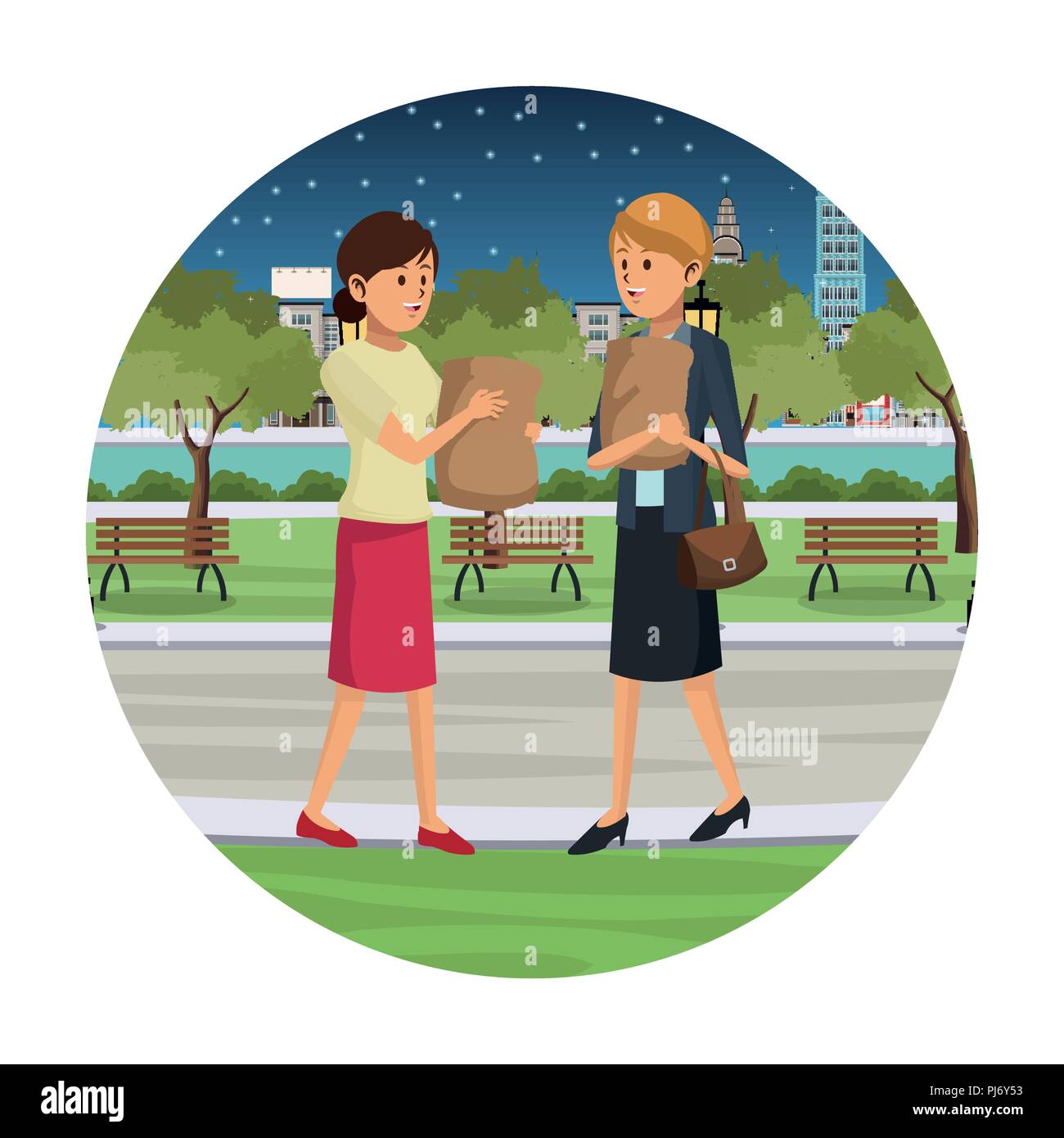 People walking at night Stock Vector Image & Art - Alamy