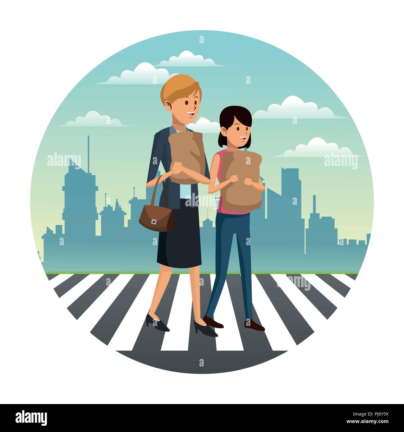 People walking on zebra Stock Vector Image & Art - Alamy