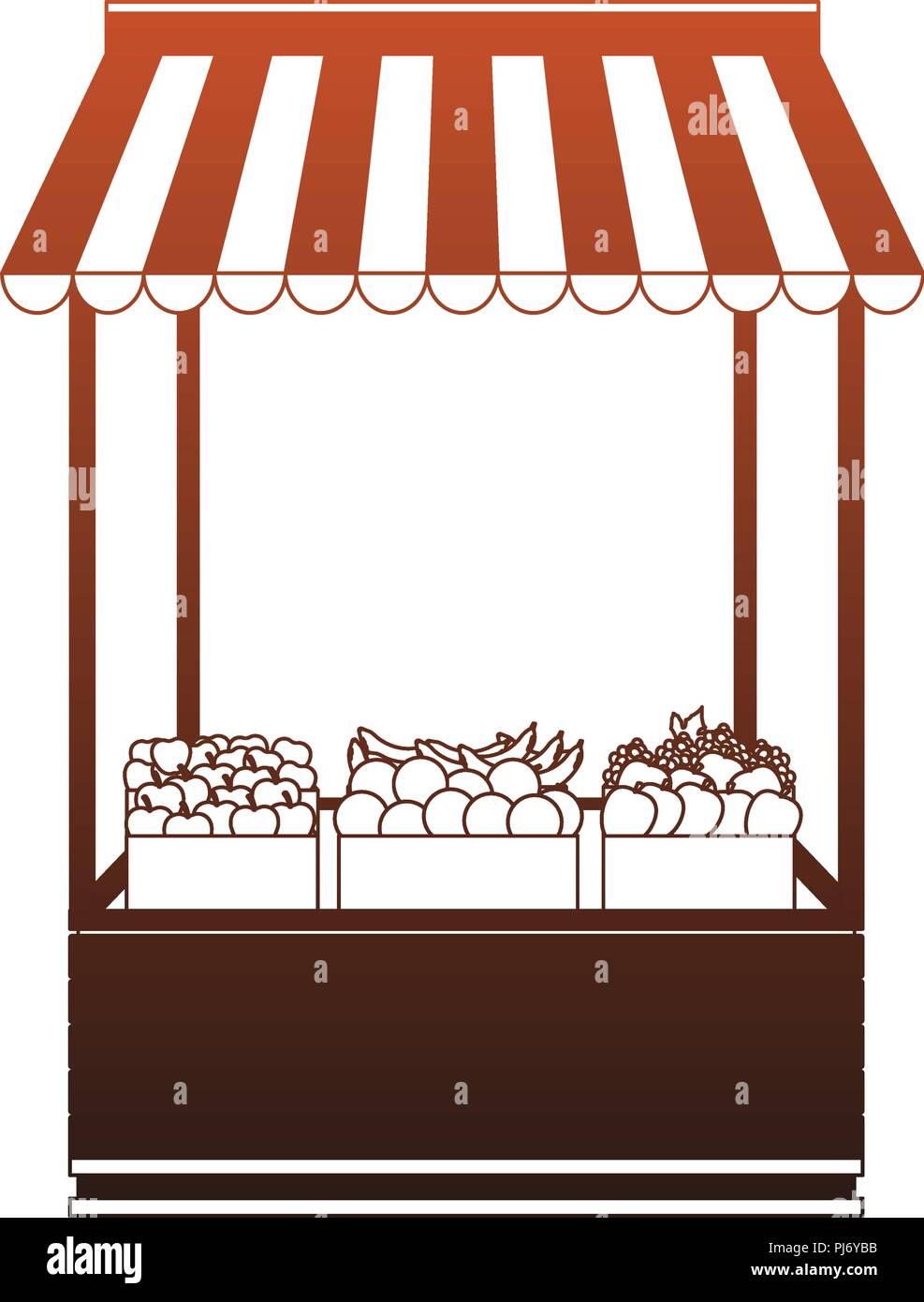 Wooden booth stand orange lines Stock Vector Image & Art - Alamy