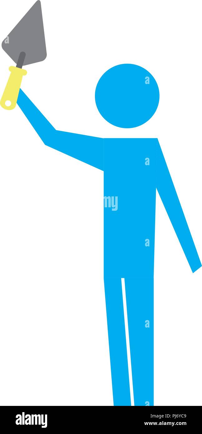 man pictogram holding trowel construction tool Stock Vector Image & Art ...