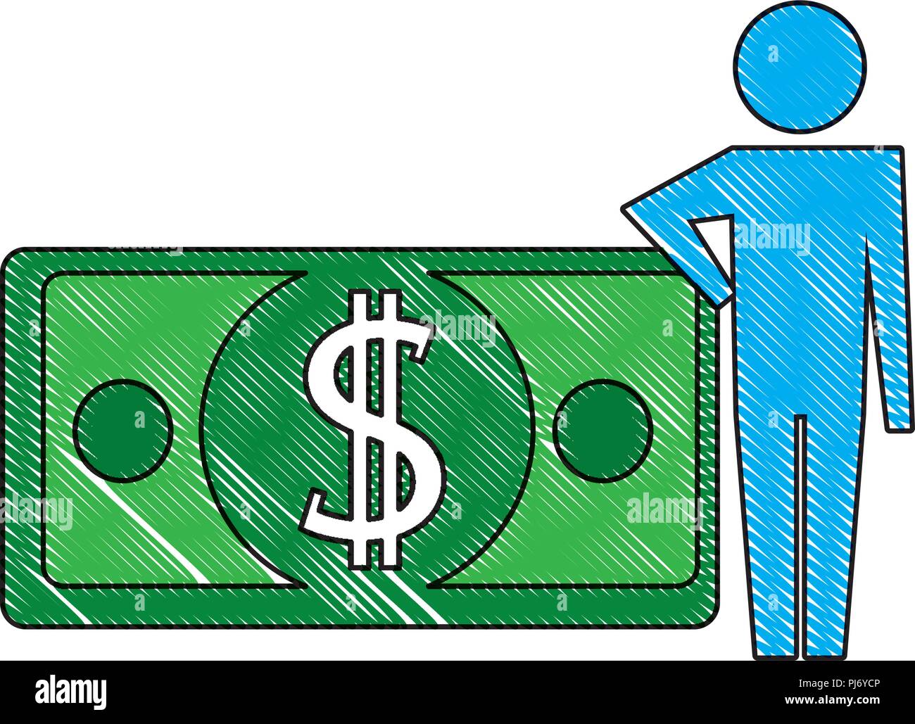 man pictogram with banknote money dollar Stock Vector Image & Art - Alamy