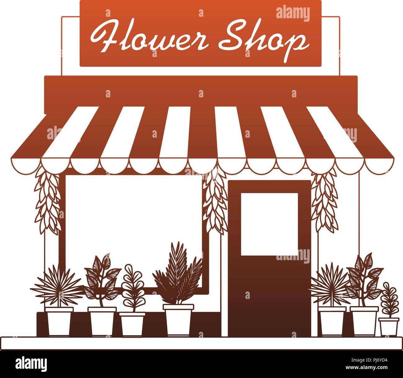 Store shop building orange lines Stock Vector Image & Art - Alamy