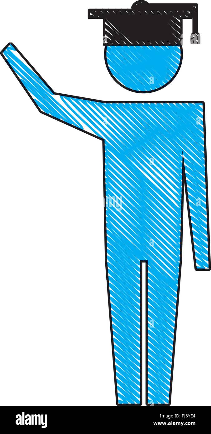 man pictogram with graduation hat education Stock Vector Image & Art ...