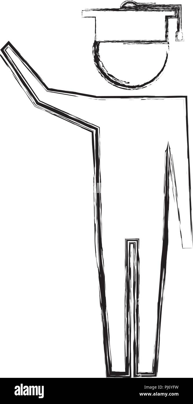 man pictogram with graduation hat education Stock Vector Image & Art ...