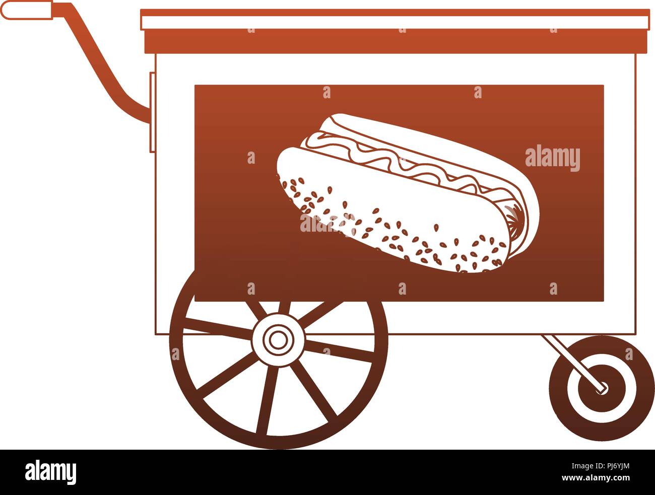 Hot dog cart stand orange lines Stock Vector Image & Art - Alamy