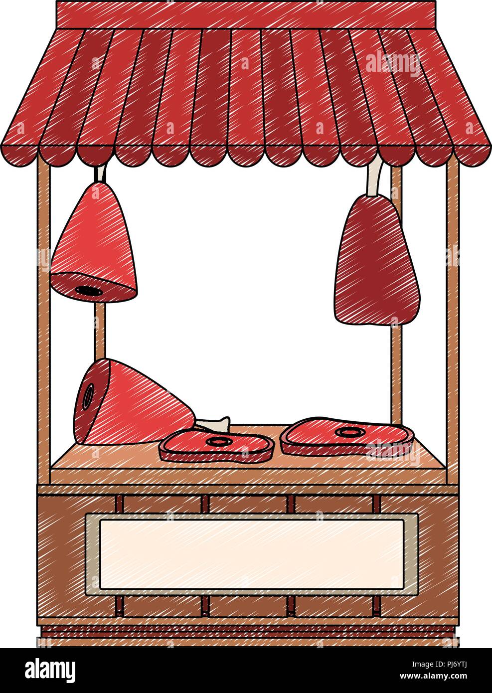 Butcher stand isolated scribble Stock Vector Image & Art - Alamy