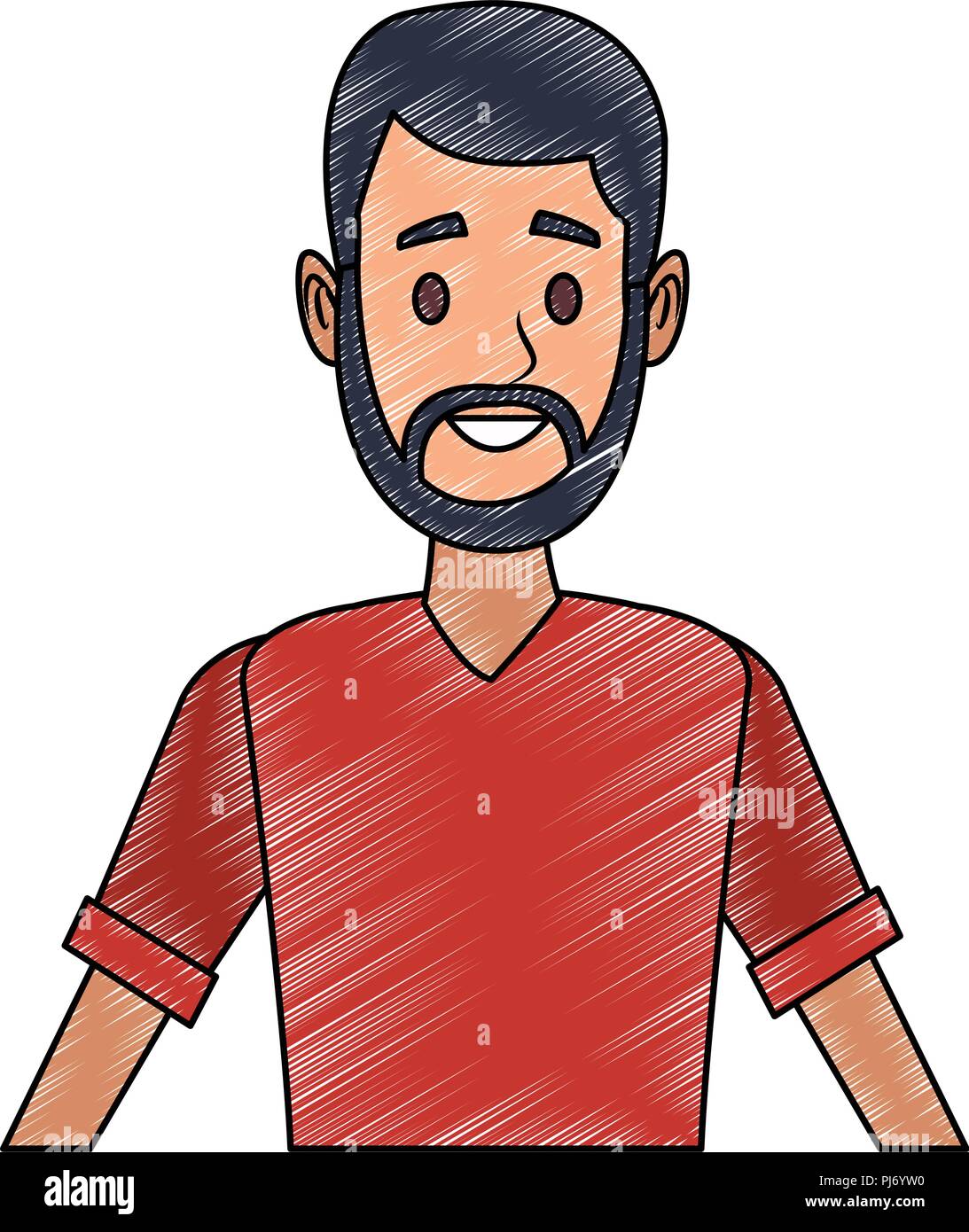 Young man face with beard scribble Stock Vector Image & Art - Alamy