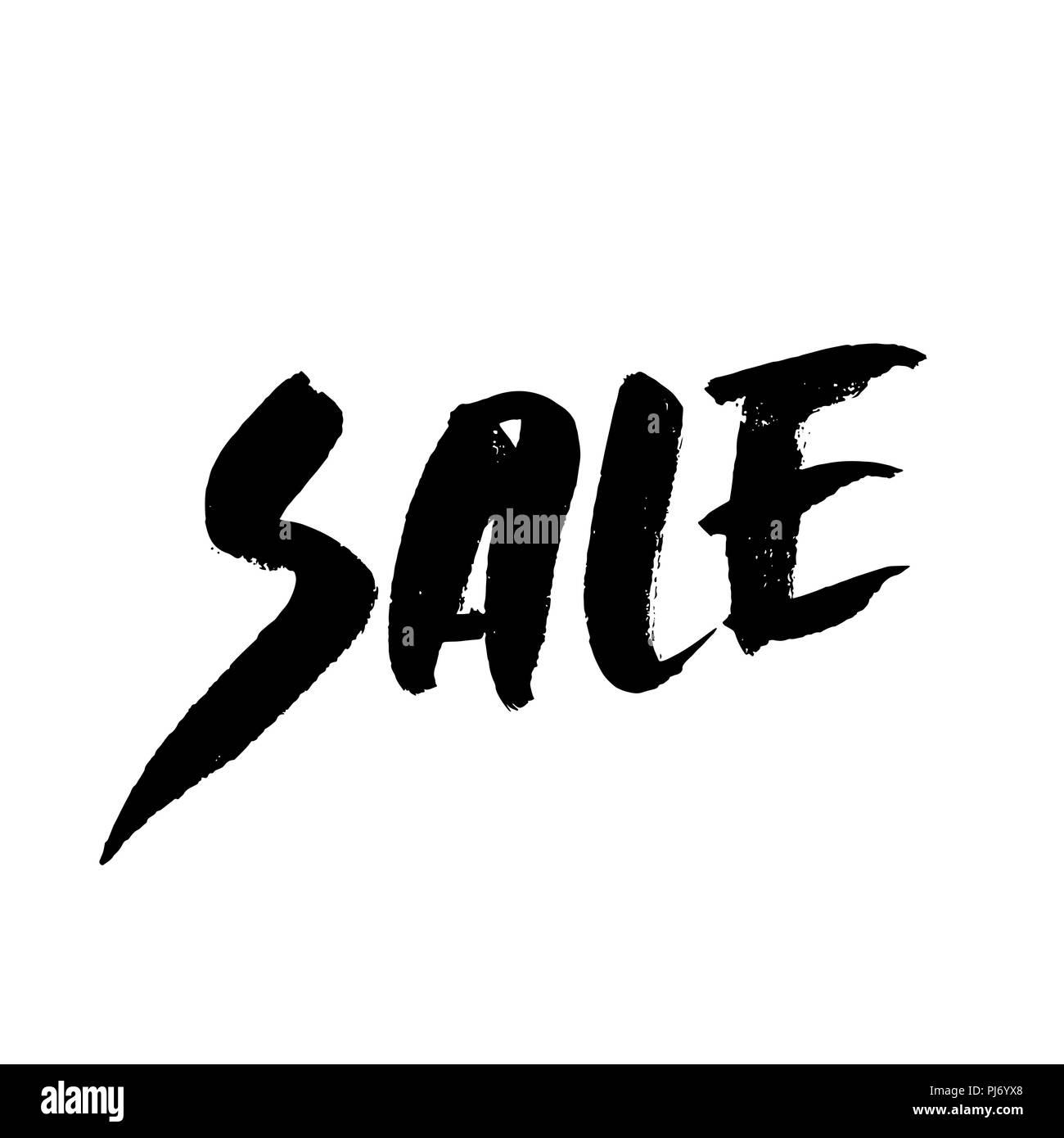 Sale handwritten lettering. Grunge dry brush inscription. Typography ...