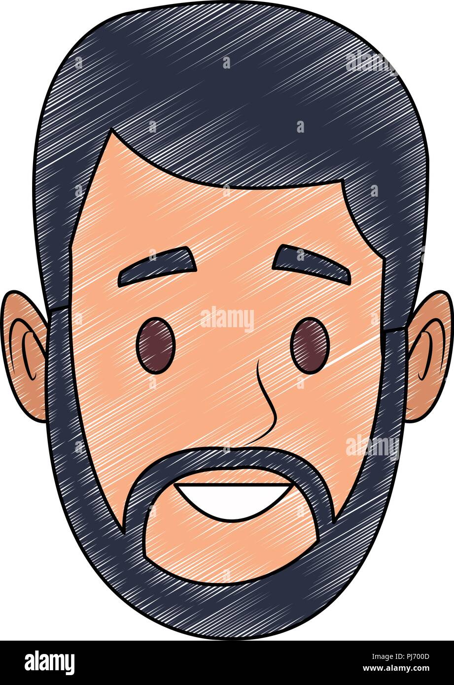 Young Man Face With Beard Scribble Stock Vector Image And Art Alamy