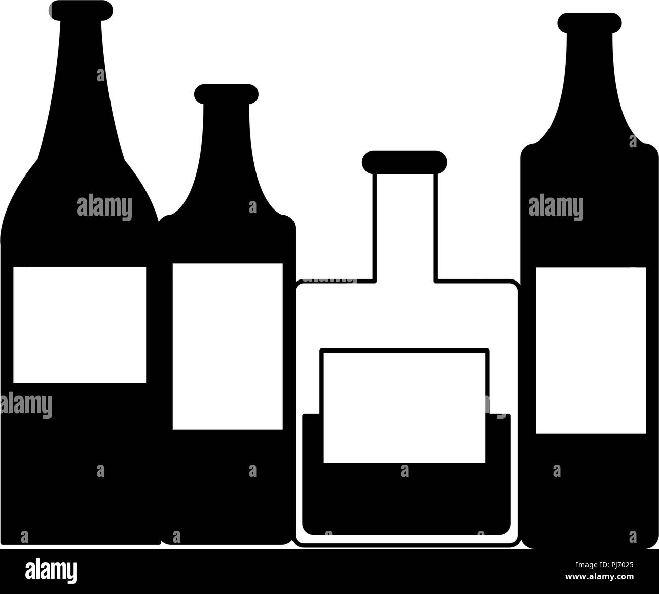 Plastic bottles in black Stock Vector Images - Alamy