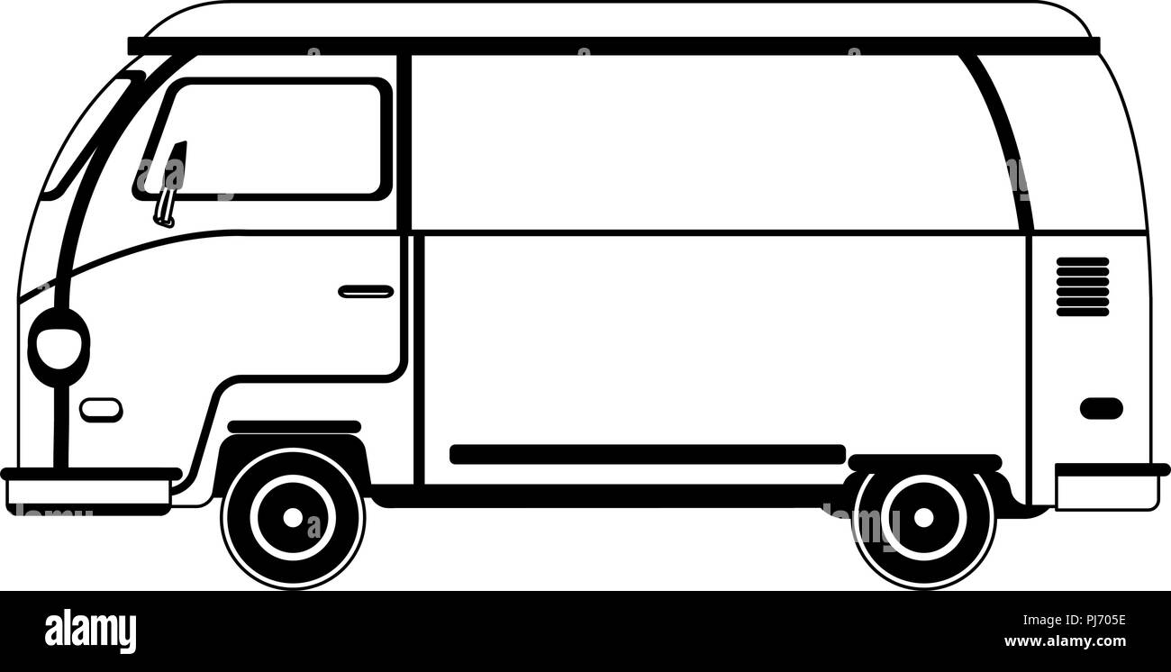 Camper van in white Stock Vector Images - Alamy