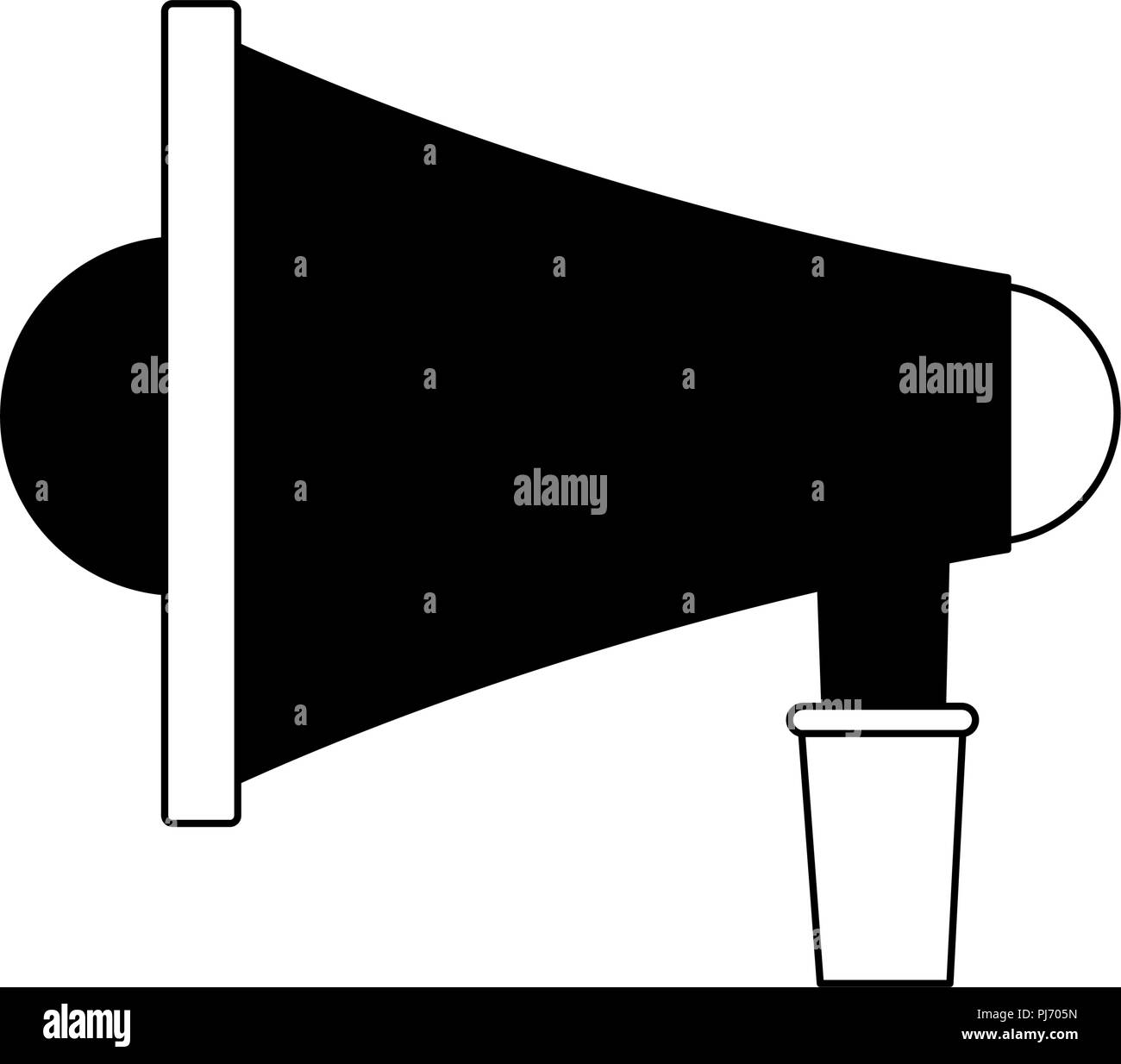 Bullhorn advertising symbol in black and white Stock Vector Image & Art ...