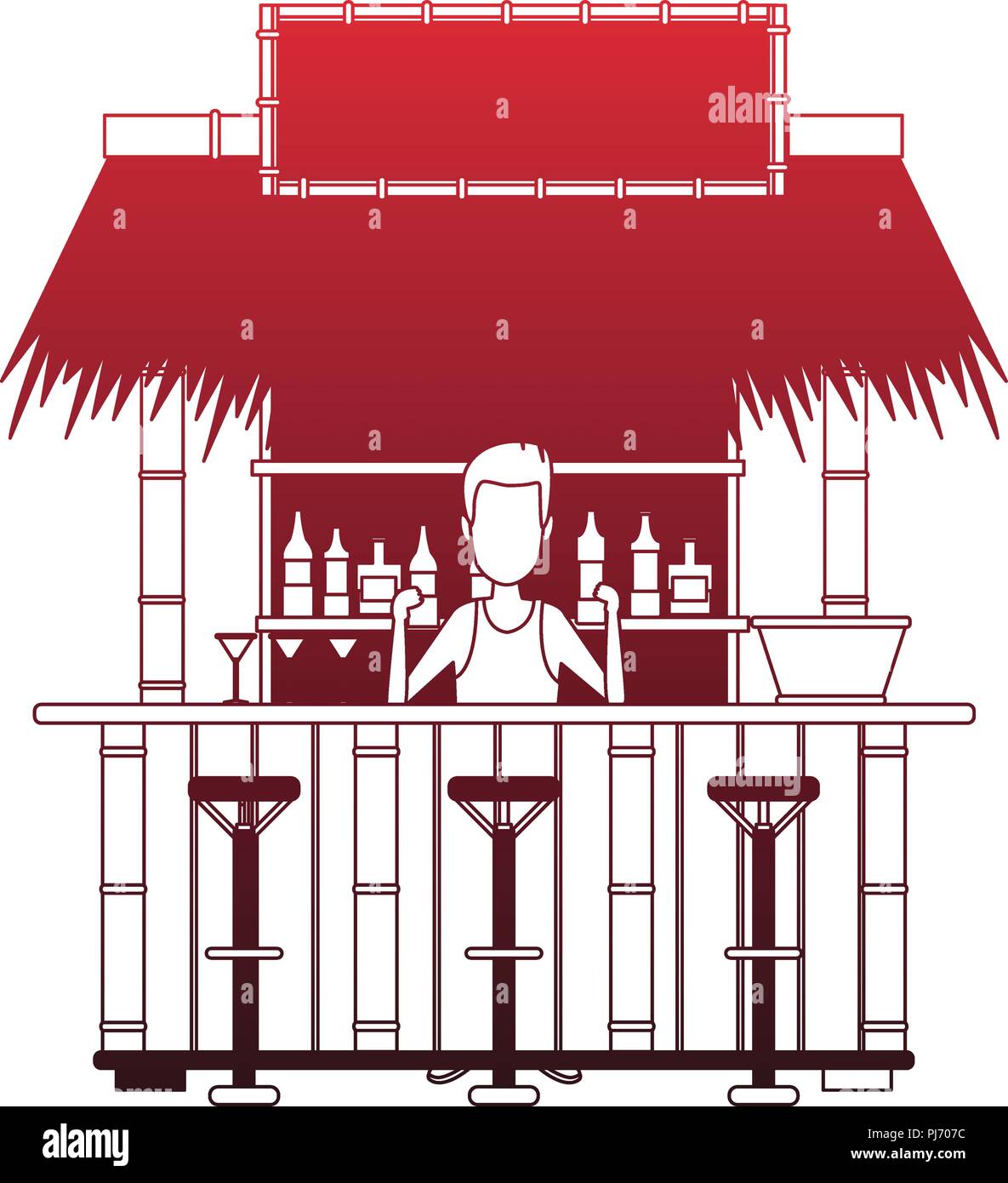 Bar beach kiosk red lines Stock Vector Image & Art - Alamy