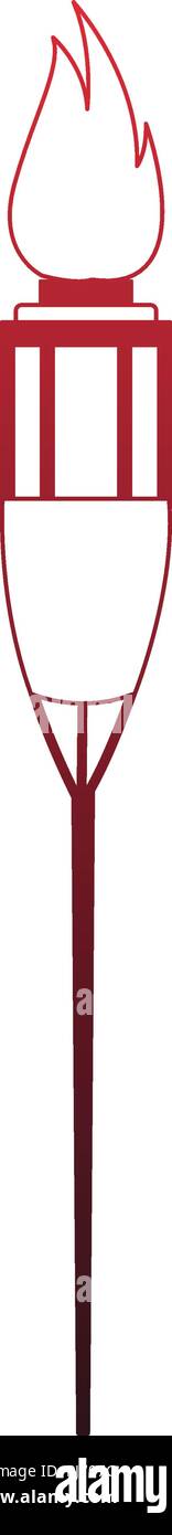 Torch on fire isolated red lines Stock Vector Image & Art - Alamy