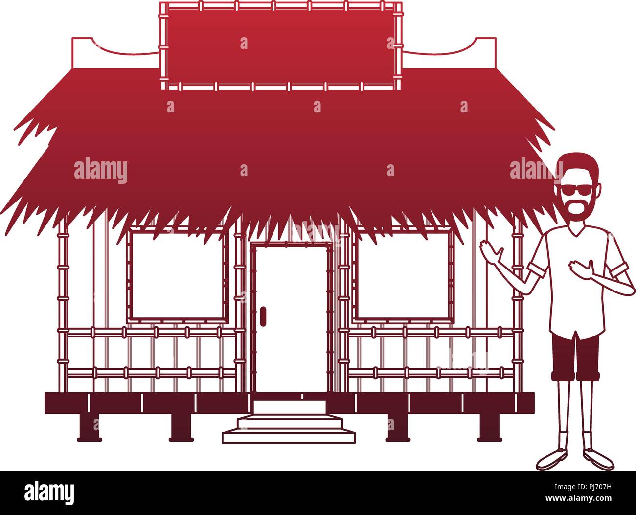 Beack kiosk stand red lines Stock Vector Image & Art - Alamy