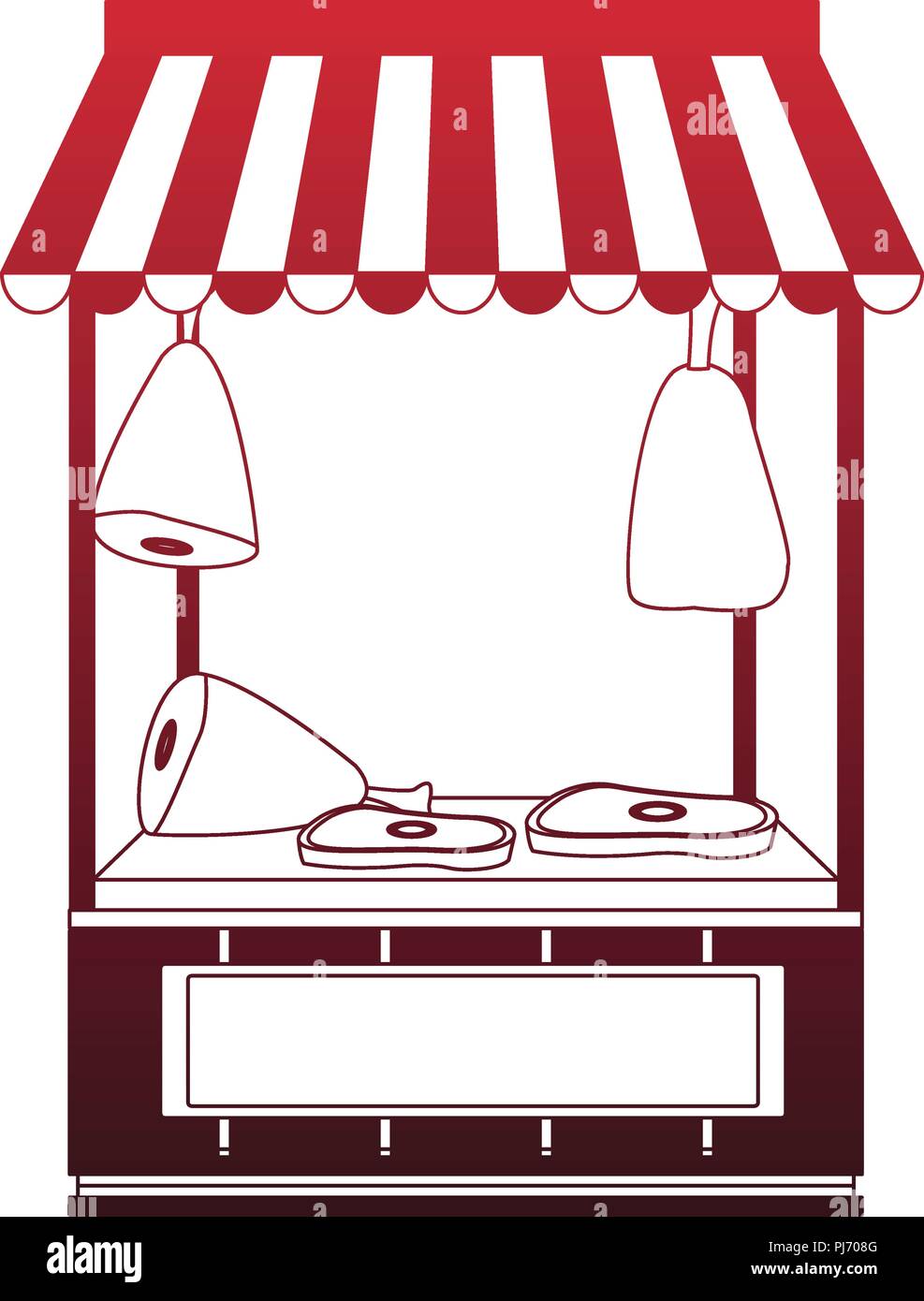 Butcher stand isolated red lines Stock Vector Image & Art - Alamy