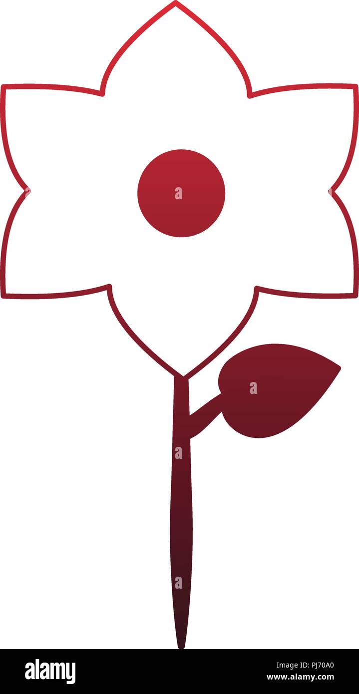 Beautiful flower isolated red lines Stock Vector Image & Art - Alamy