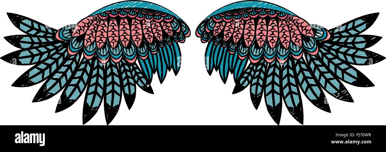 Bird wings isolated scribble Stock Vector Image & Art - Alamy