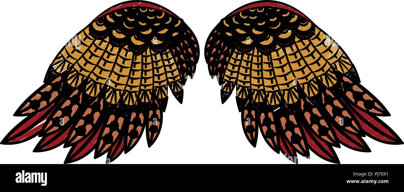 Bird wings isolated scribble Stock Vector Image & Art - Alamy