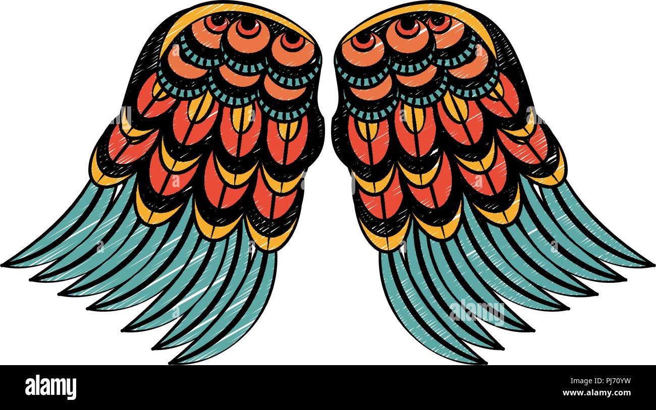 Bird wings isolated scribble Stock Vector Image & Art - Alamy