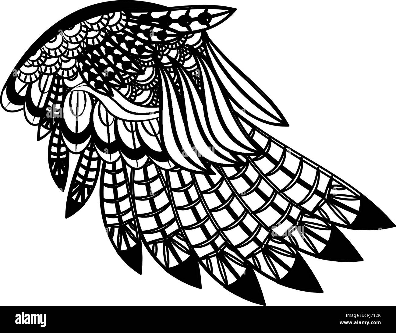 Bird wings isolated in black and white Stock Vector Image & Art - Alamy