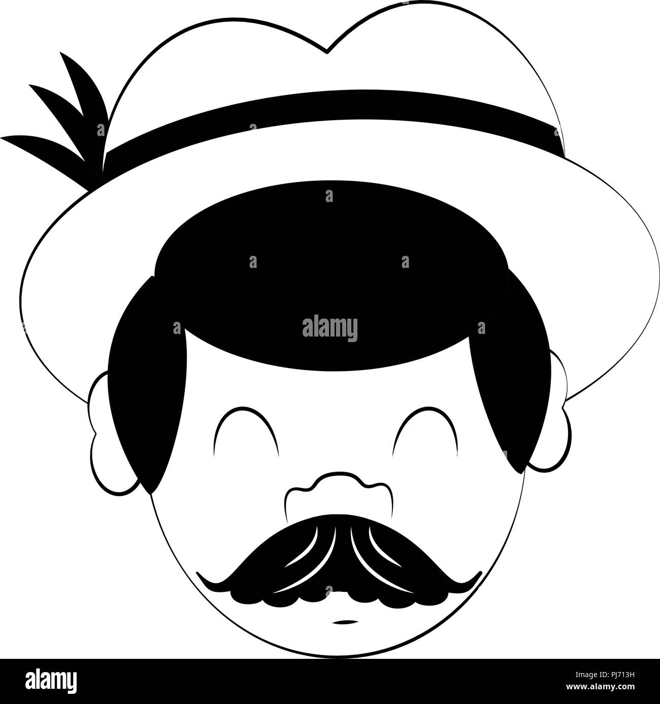 Bavarian man cartoon in black and white Stock Vector Image & Art - Alamy