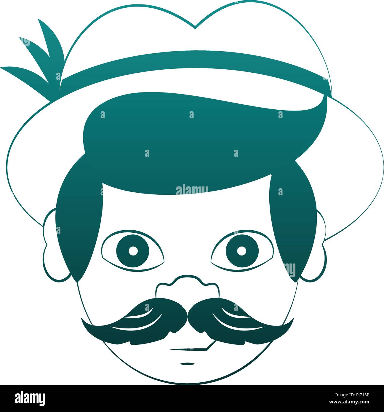 Bavarian man cartoon in blue lines Stock Vector Image & Art - Alamy