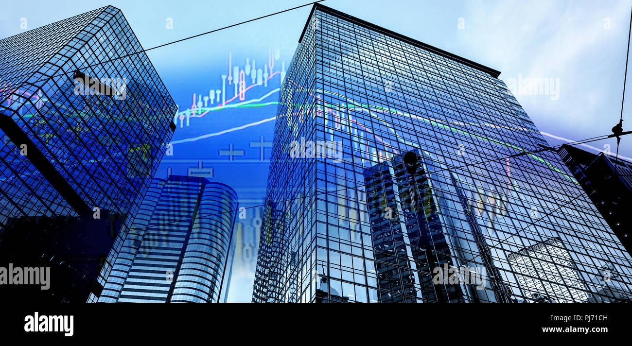 Hong Kong commercial buildings with graph index of stock Market Stock ...