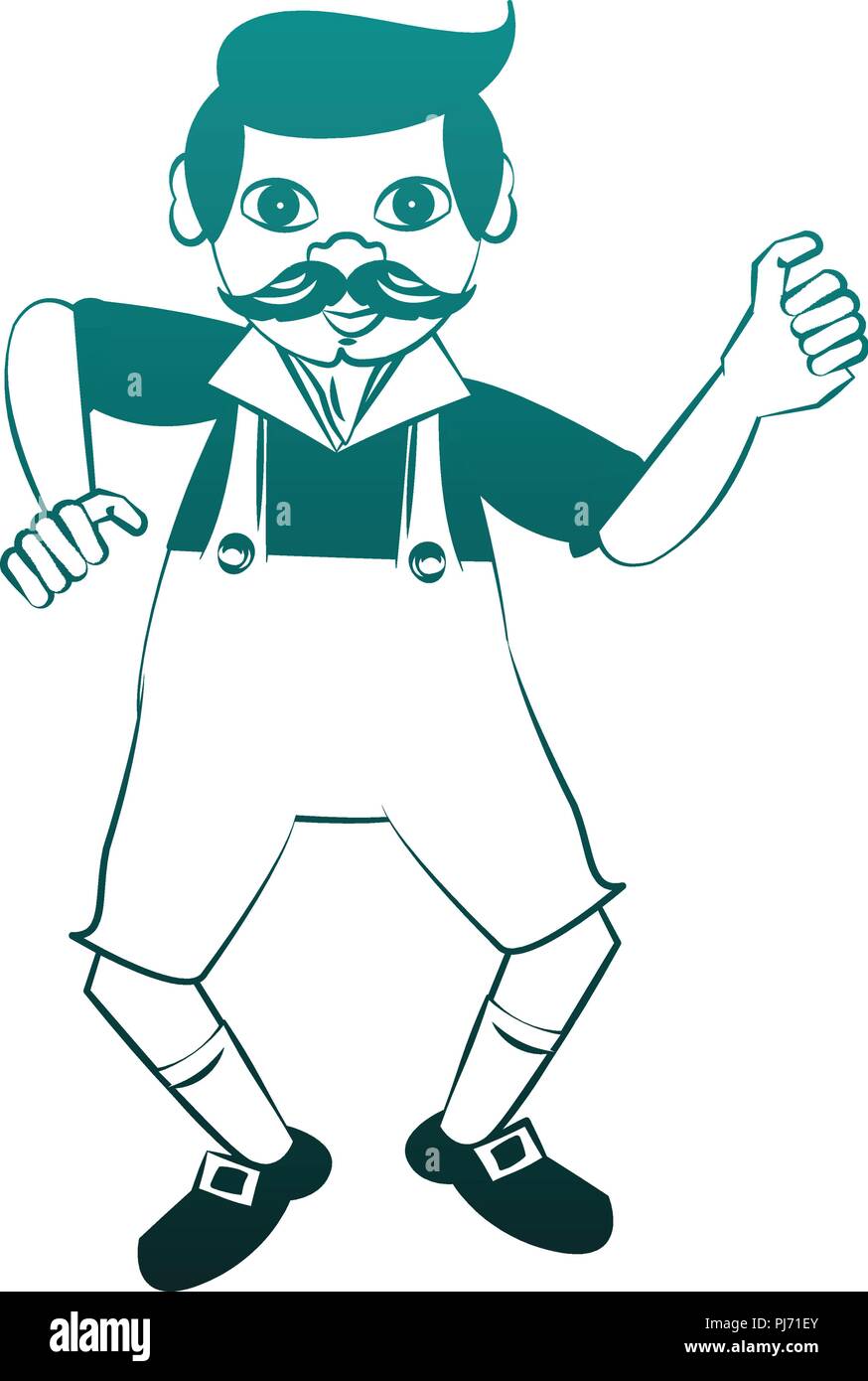 Bavarian man cartoon in blue lines Stock Vector Image & Art - Alamy