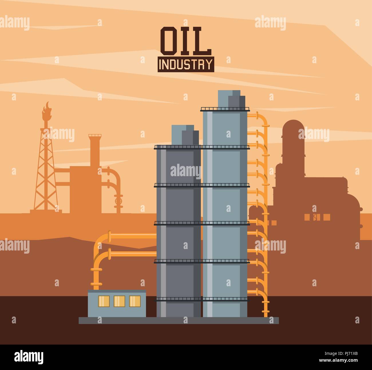 Oil plant industry Stock Vector Image & Art - Alamy