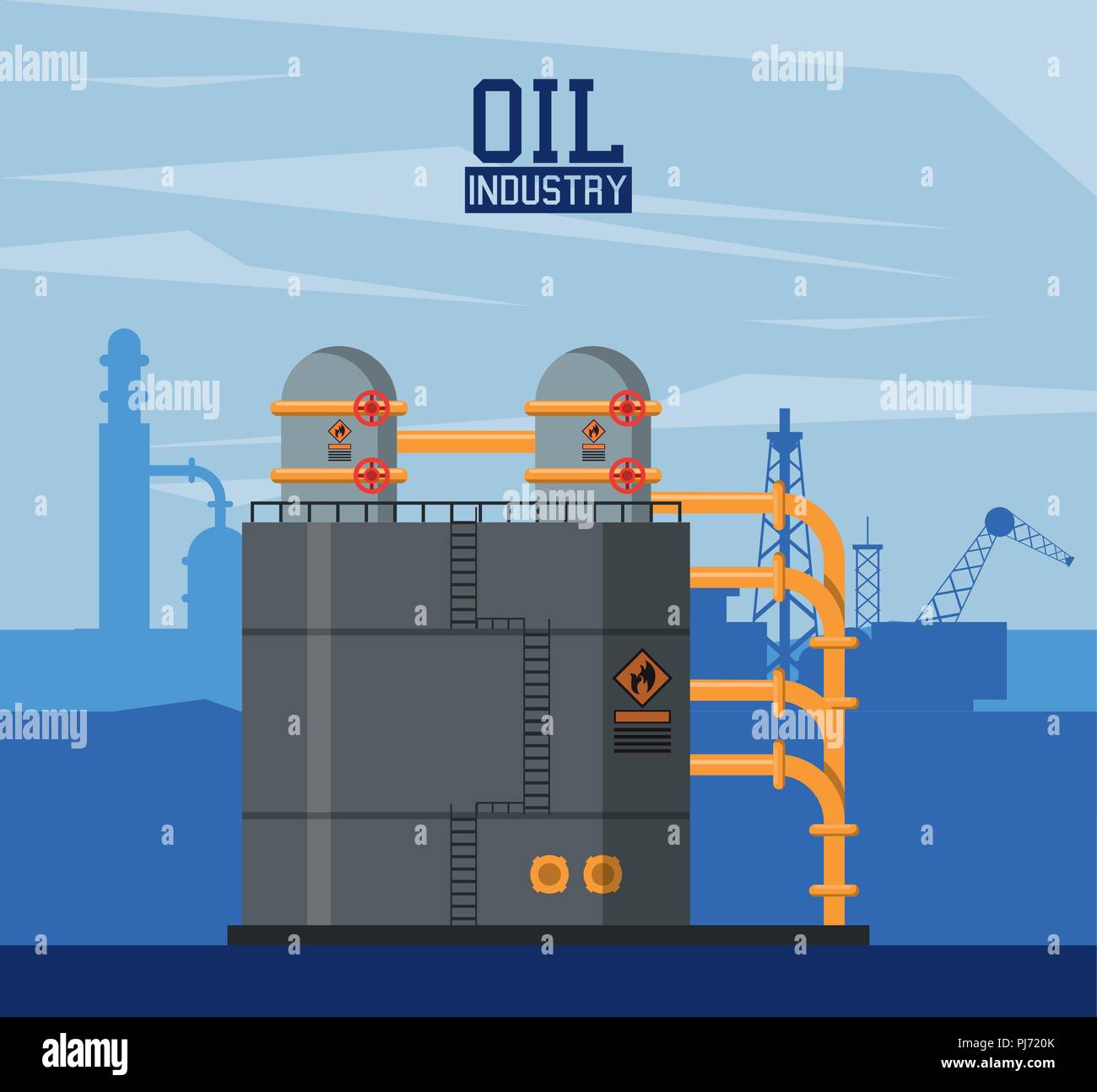 Oil plant industry Stock Vector Image & Art - Alamy