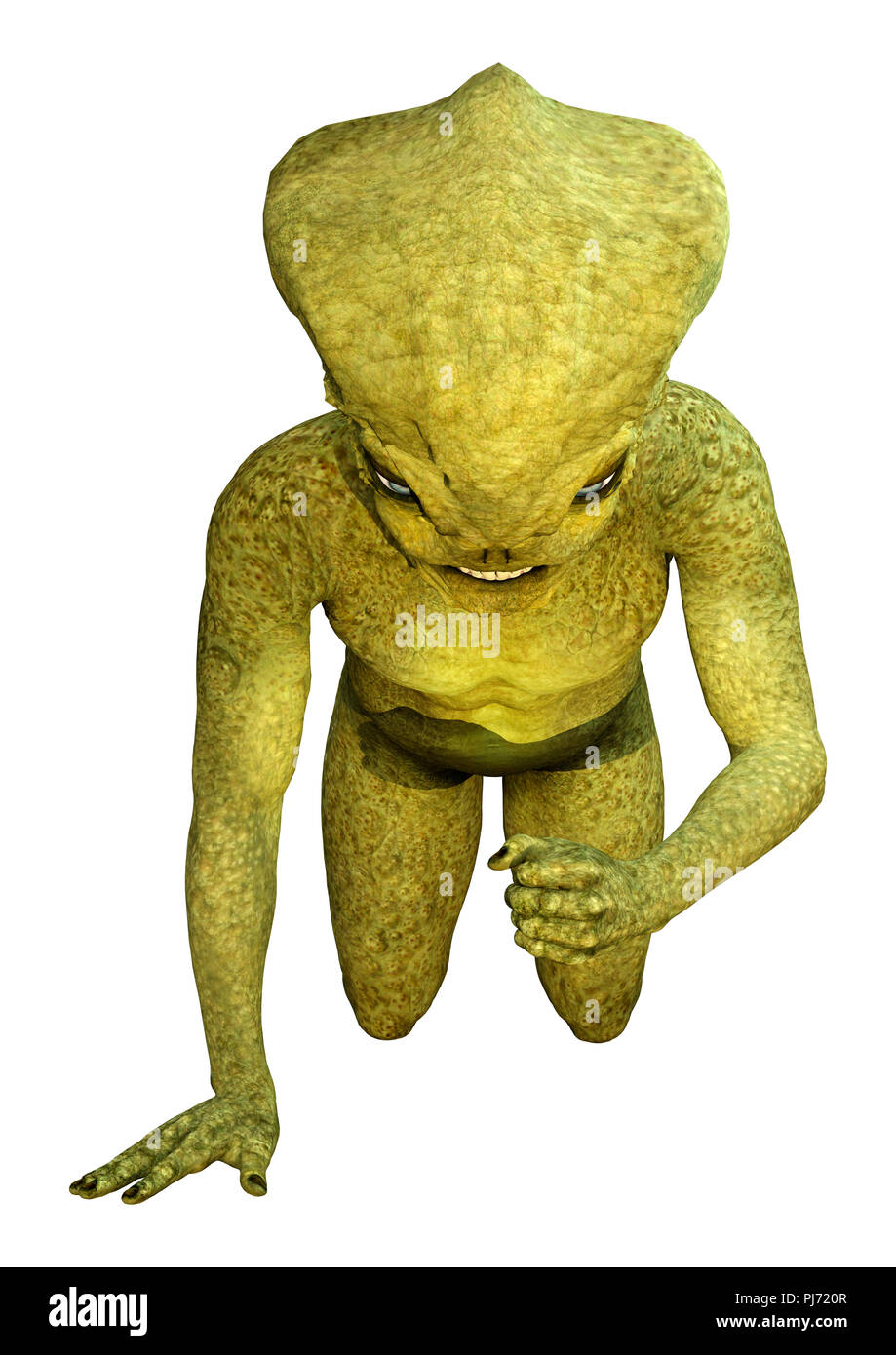3D rendering of a green alien isolated on white background Stock Photo ...