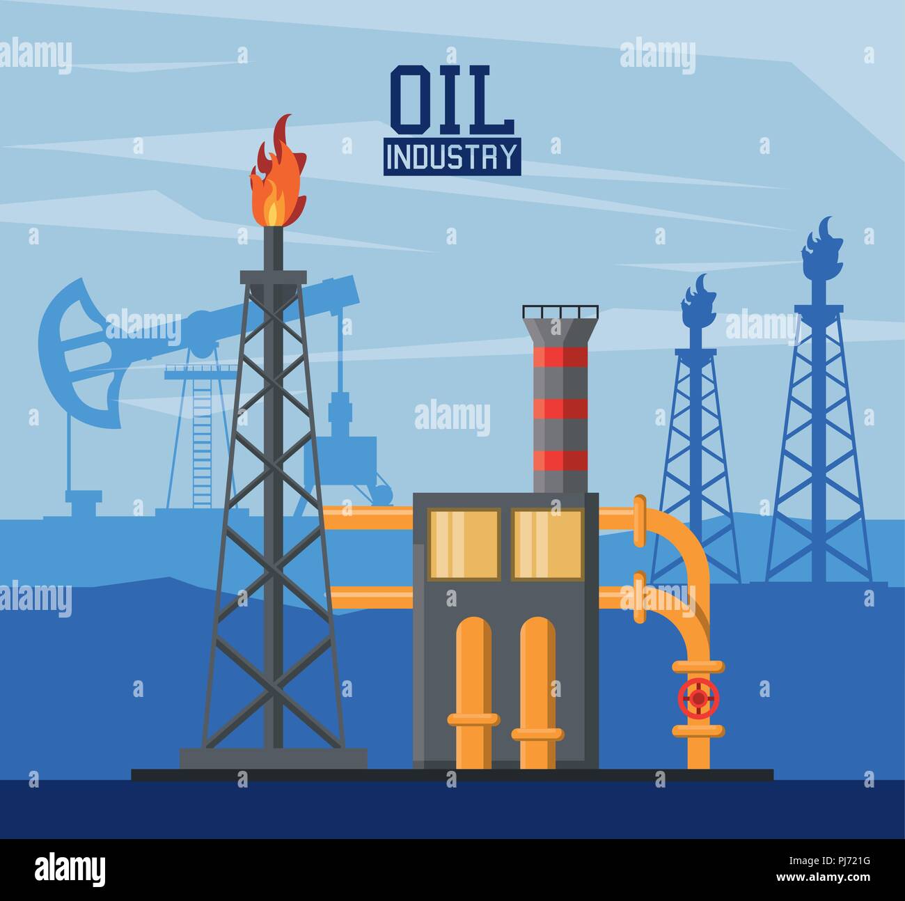Oil plant industry Stock Vector Image & Art - Alamy