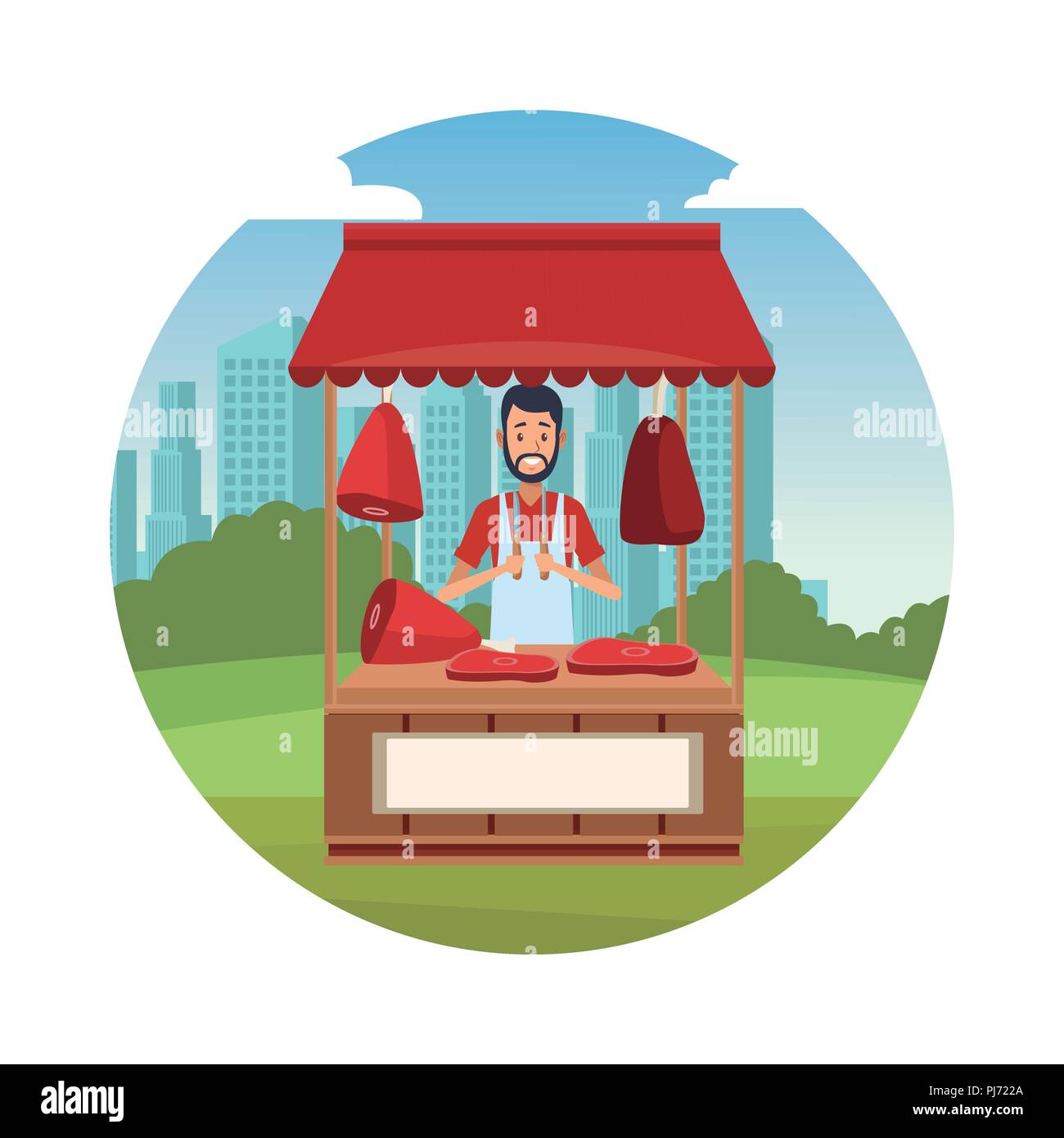 Butchery stand cartoon Stock Vector Image & Art - Alamy