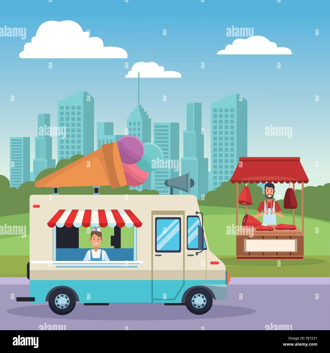 Food booth and shops Stock Vector Image & Art - Alamy