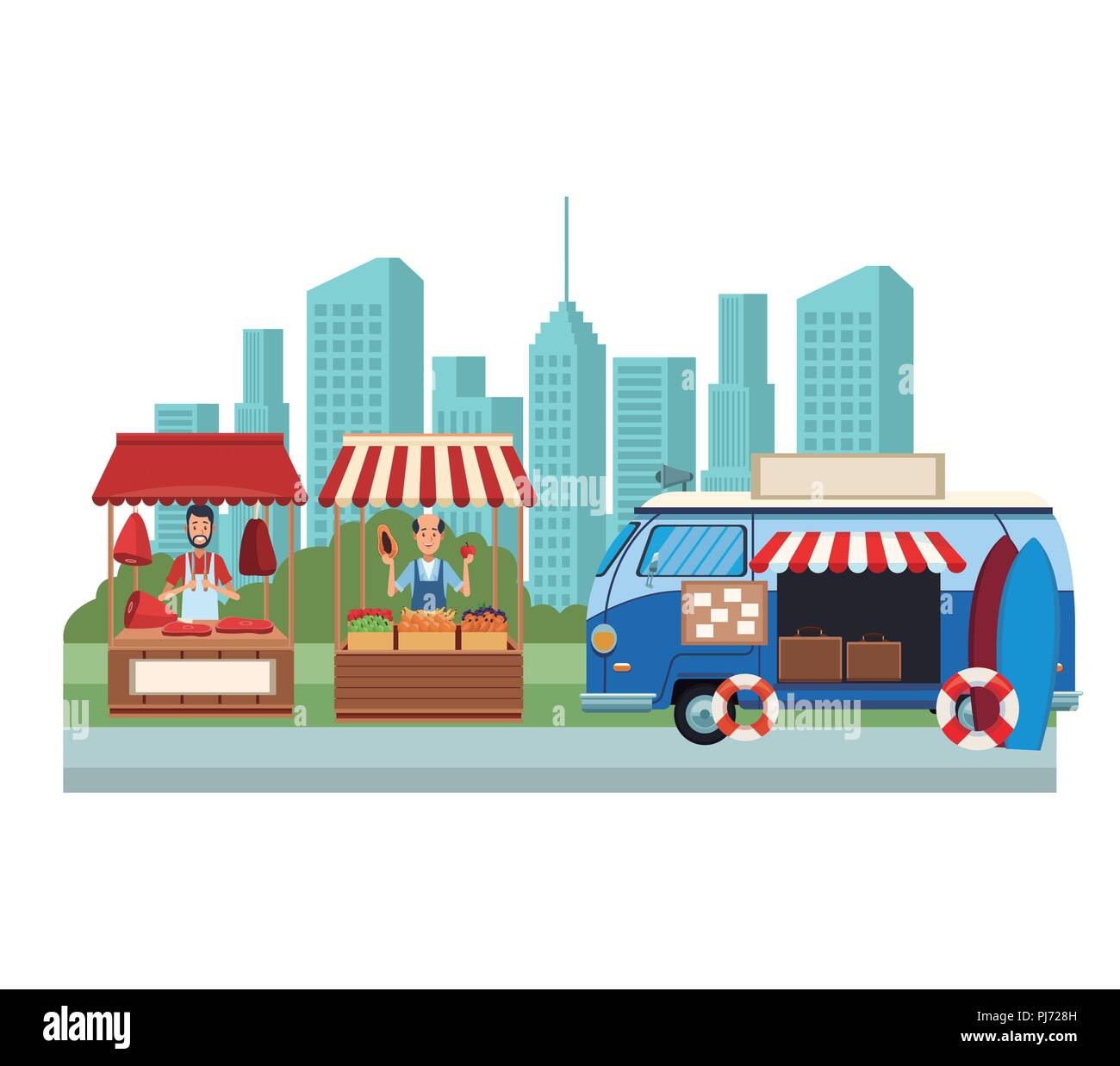 Food stand icons Stock Vector Images - Alamy