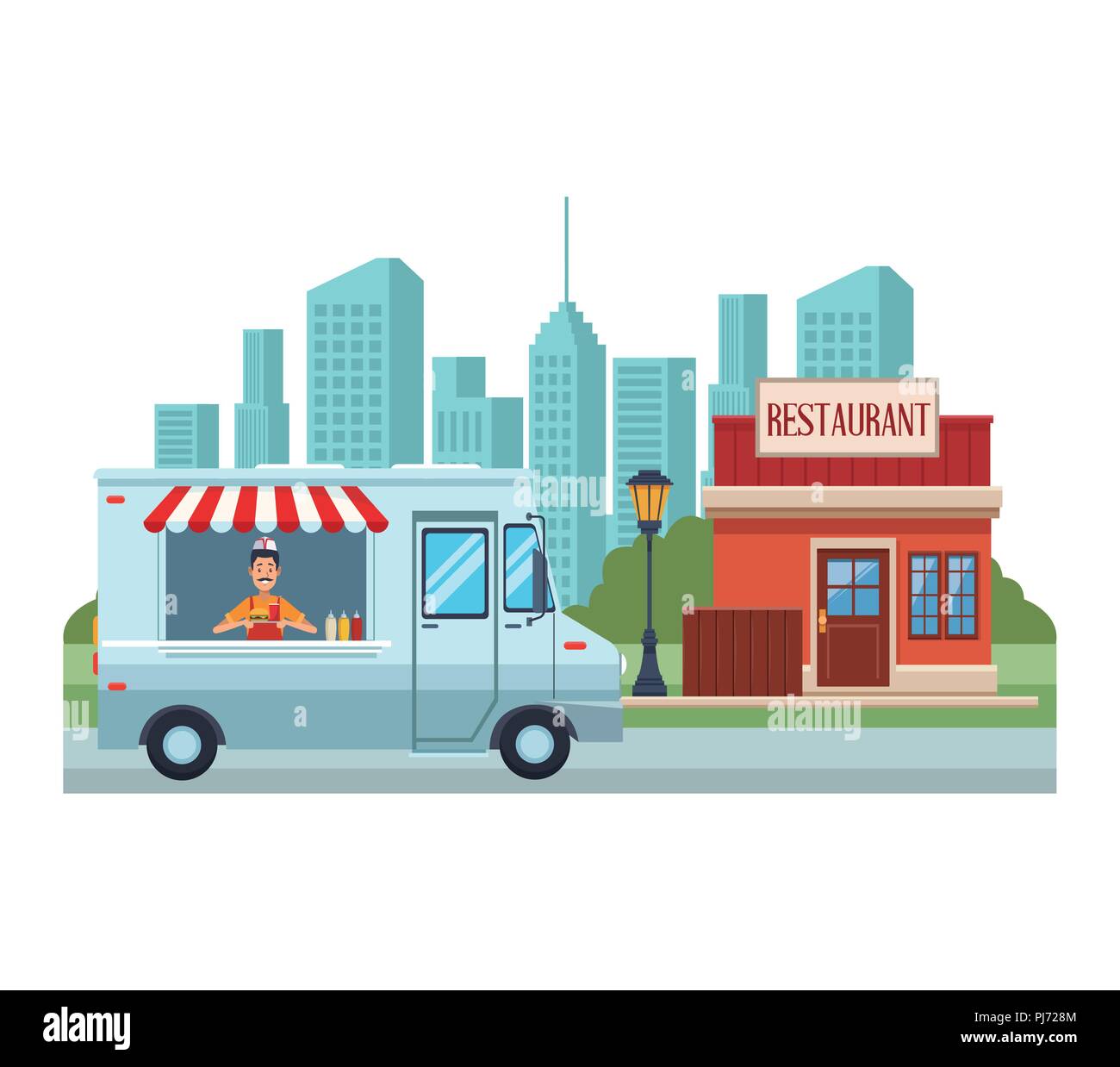 Cartoon Restaurant Booth