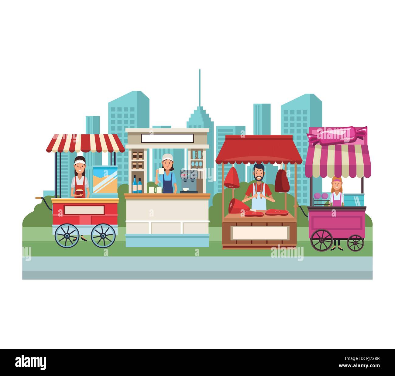 Food booth and shops Stock Vector Image & Art - Alamy