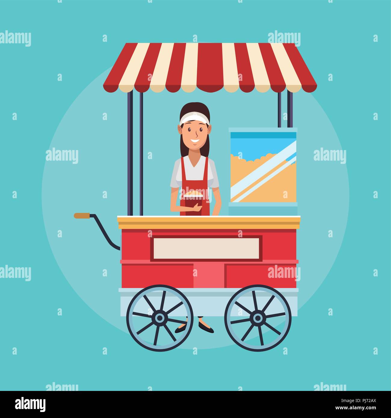 Pop corn stand cartoon Stock Vector Image & Art - Alamy