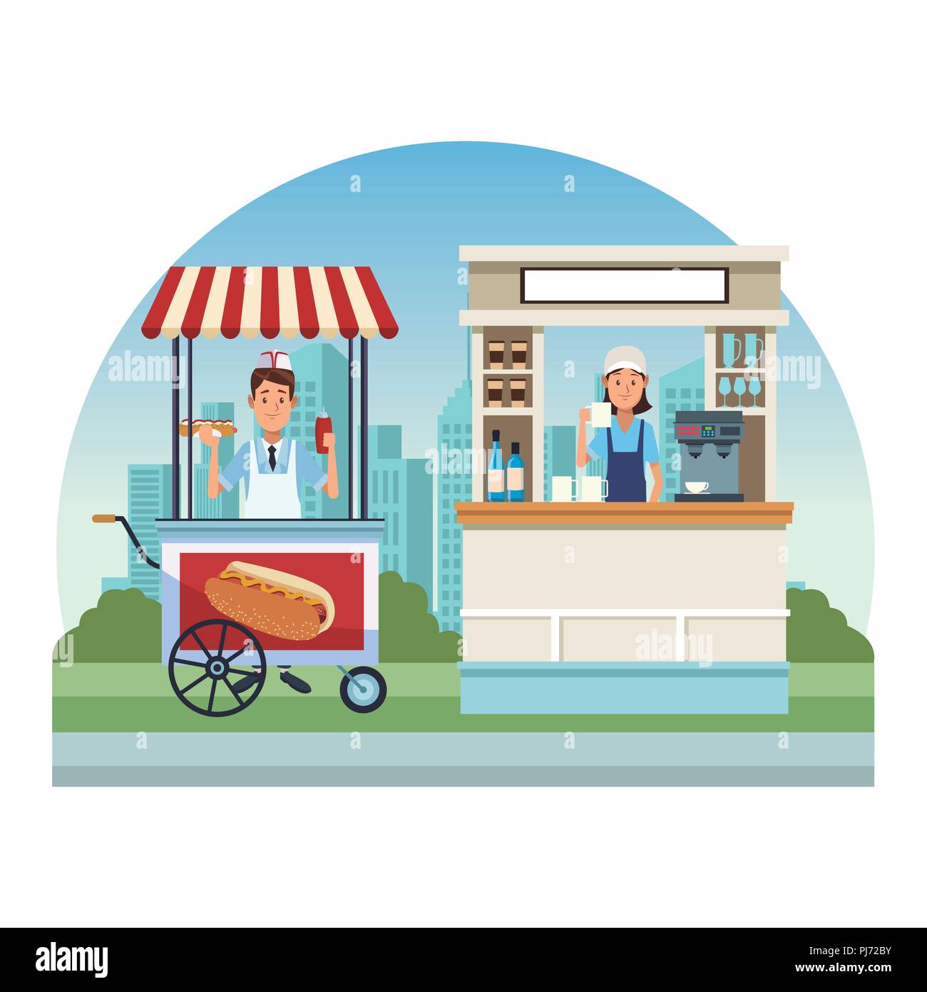 Mall coffee shops Stock Vector Images - Alamy