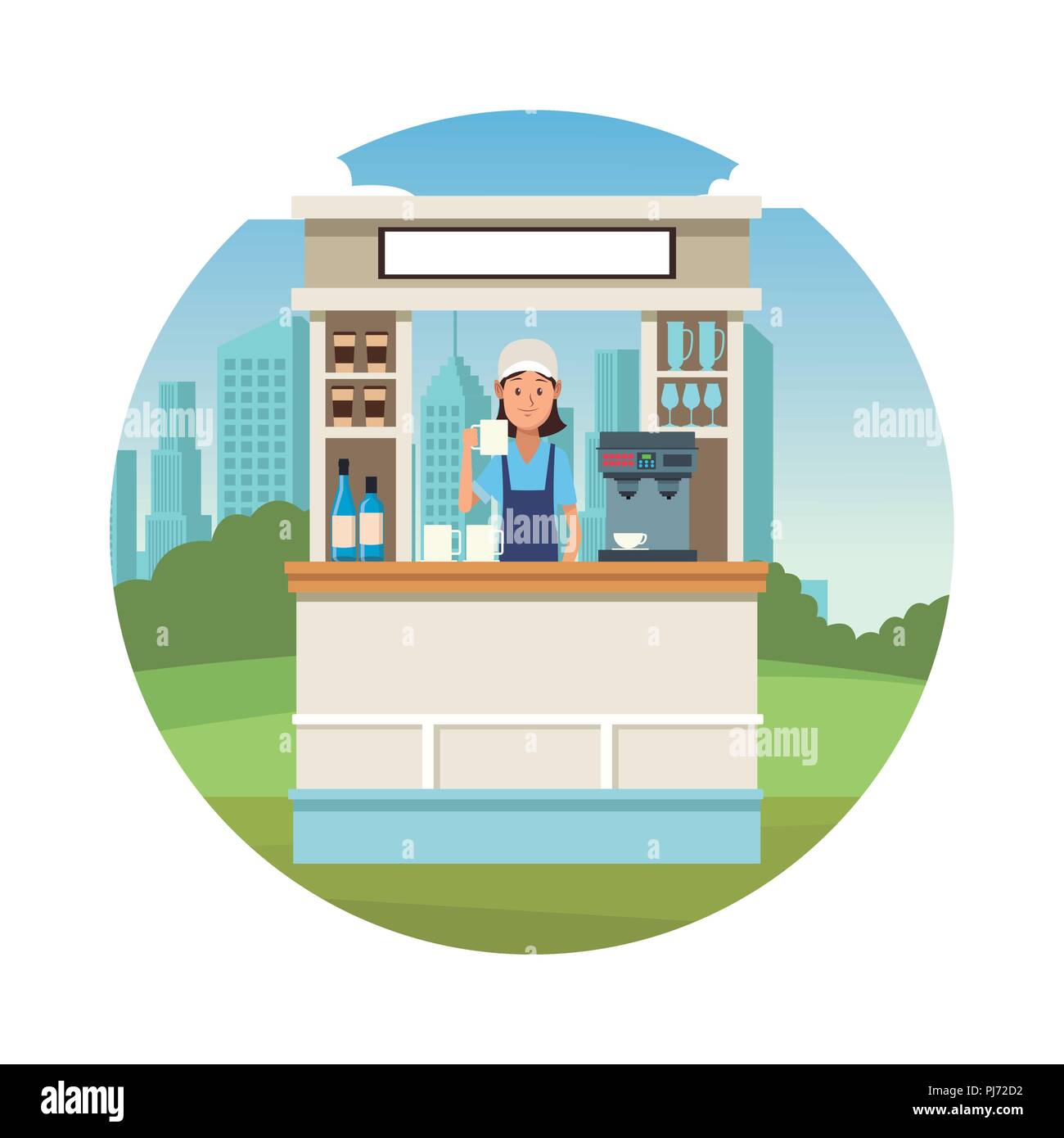 Cart coffee icon cartoon Cut Out Stock Images & Pictures - Alamy