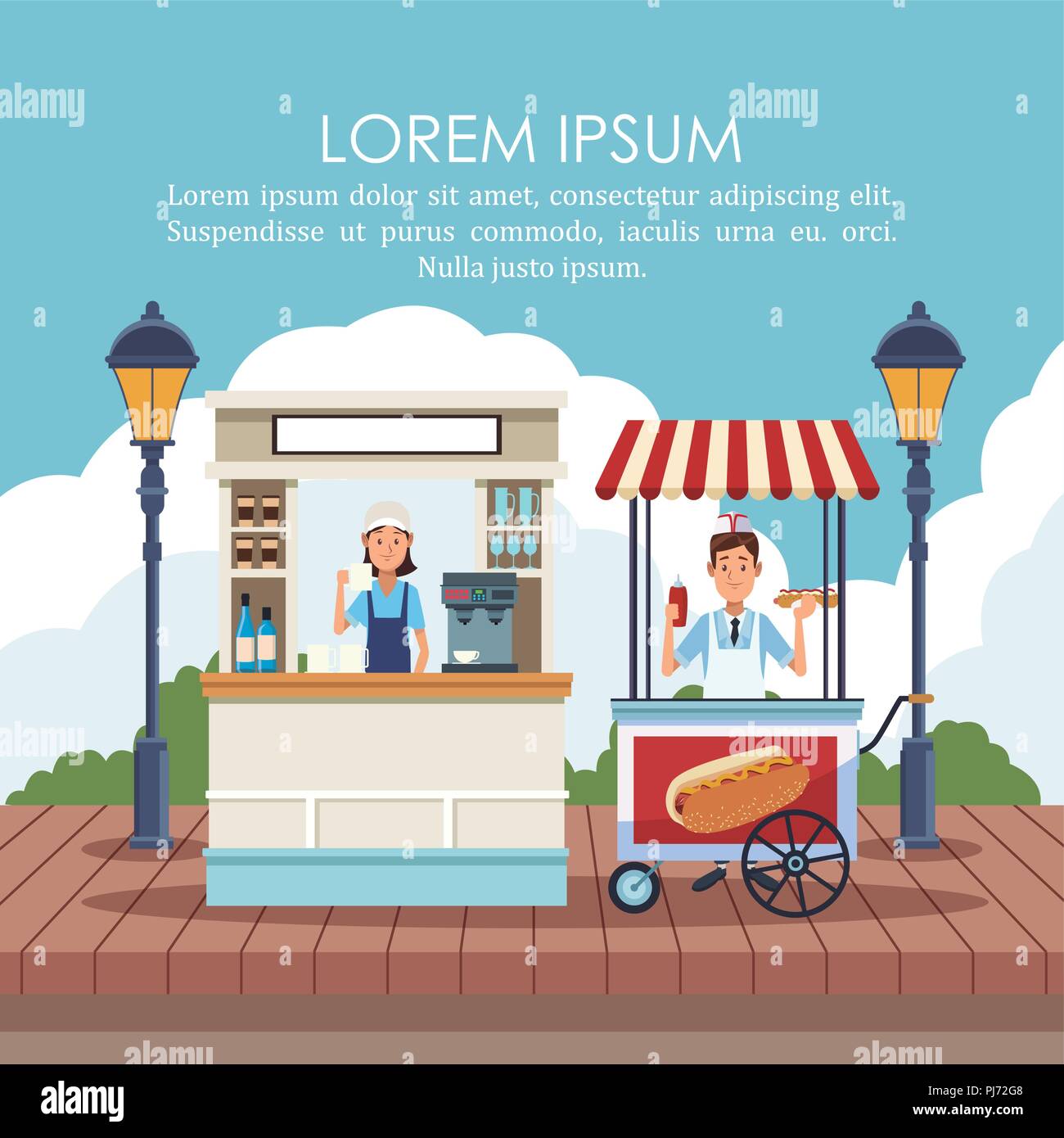 Food stand poster Stock Vector Image & Art - Alamy