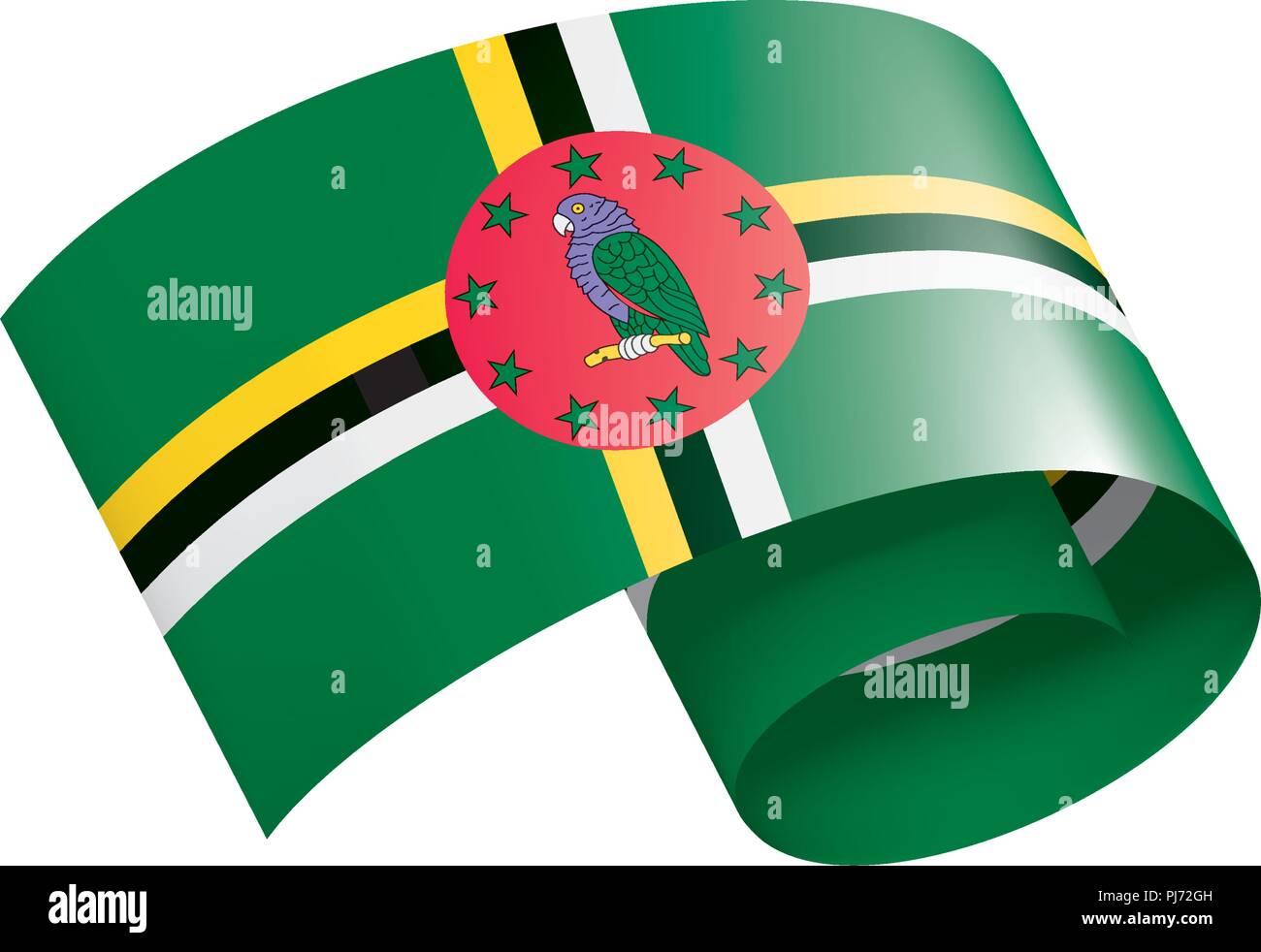 Dominica flag, vector illustration on a white background Stock Vector ...