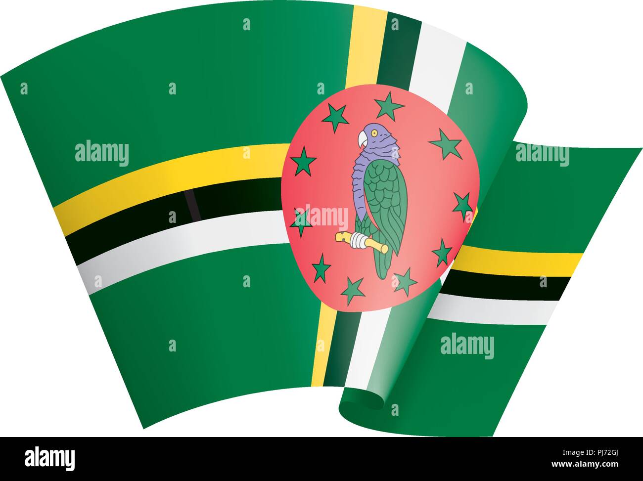Dominica flag, vector illustration on a white background Stock Vector ...